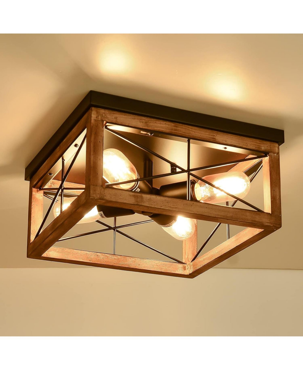 Click here for Midola Wooden Flush Mount Ceiling Lights  4-Light... prices