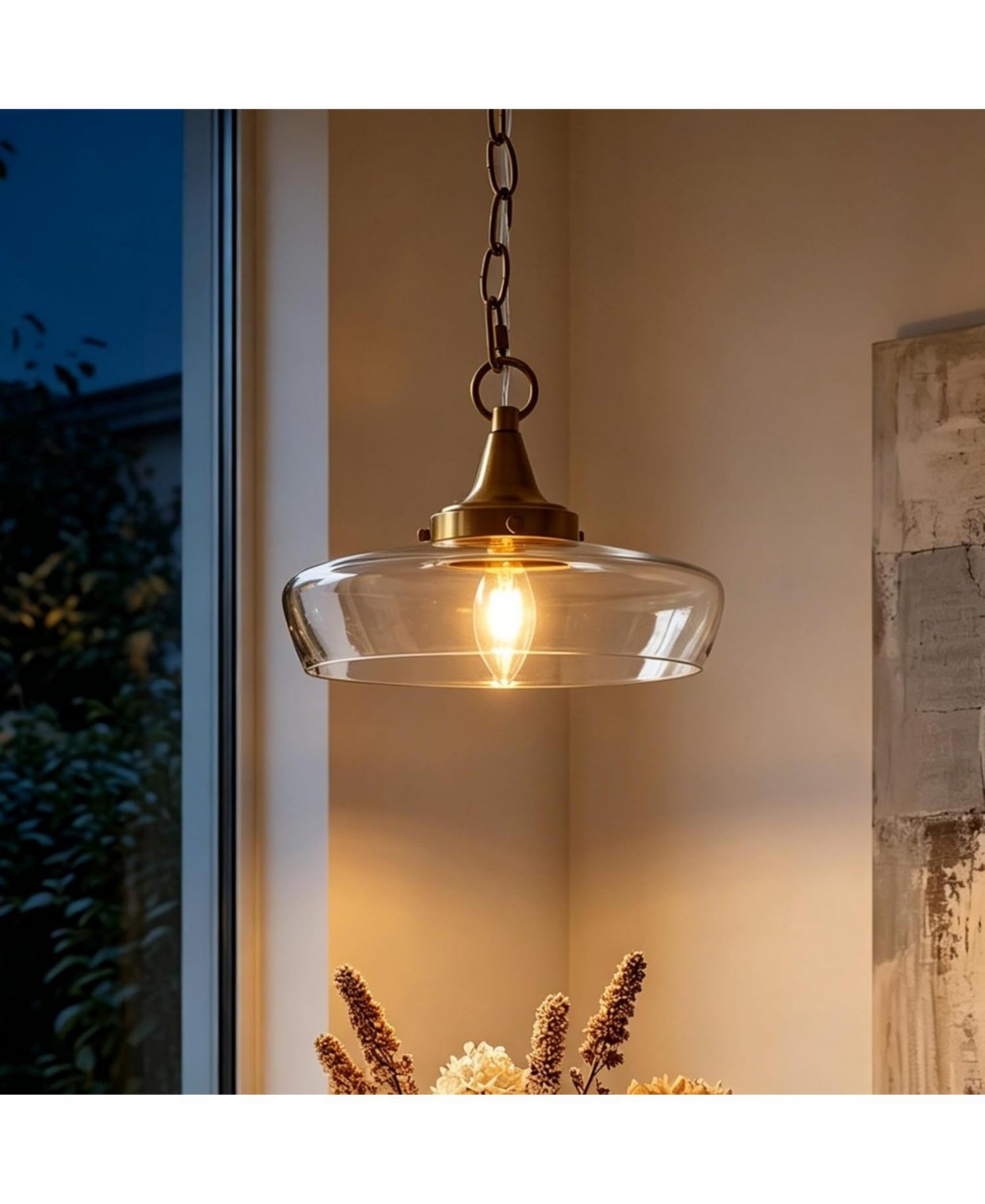 Click here for Tribesigns 1-Light Pendant Light  Clear Glass Shad... prices