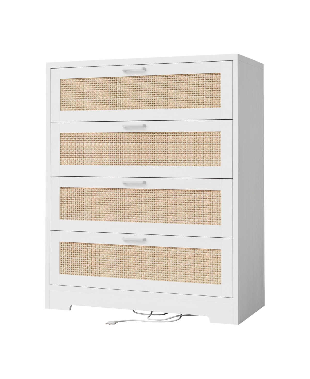 Click here for homfan Tall 4-Drawer Rattan Dresser with Wood Top... prices