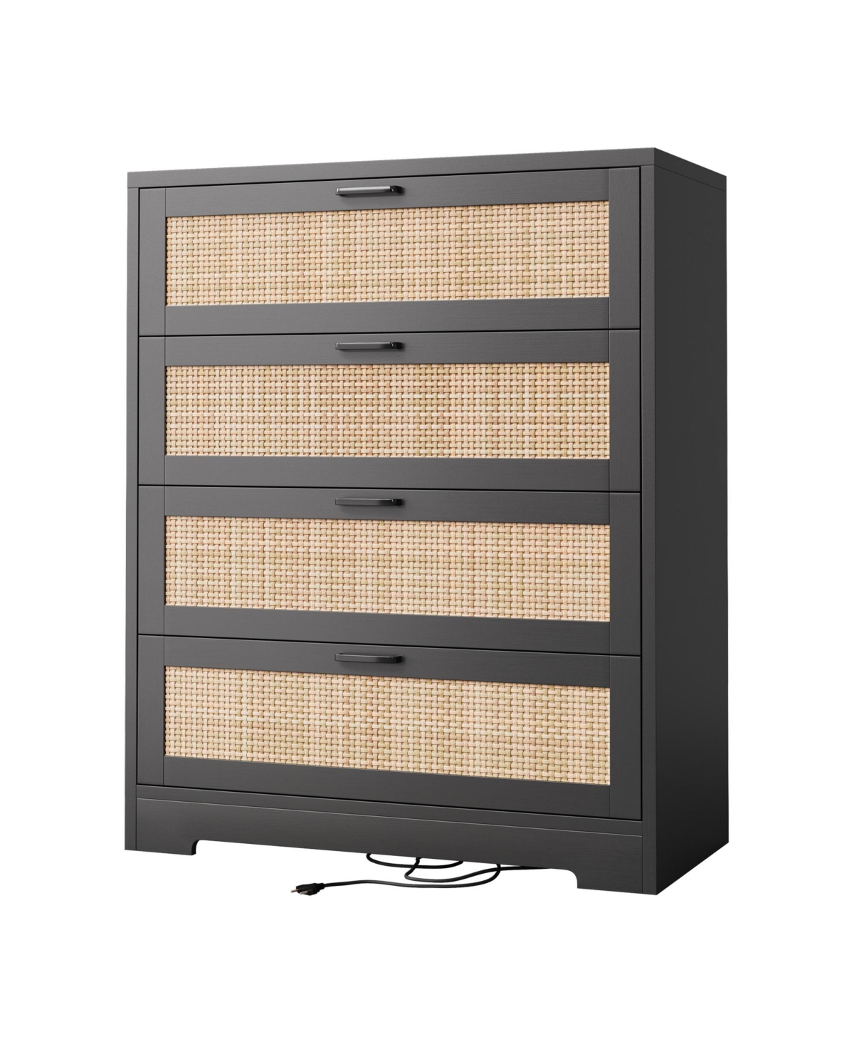 Click here for homfan Tall 4-Drawer Rattan Dresser with Wood Top... prices