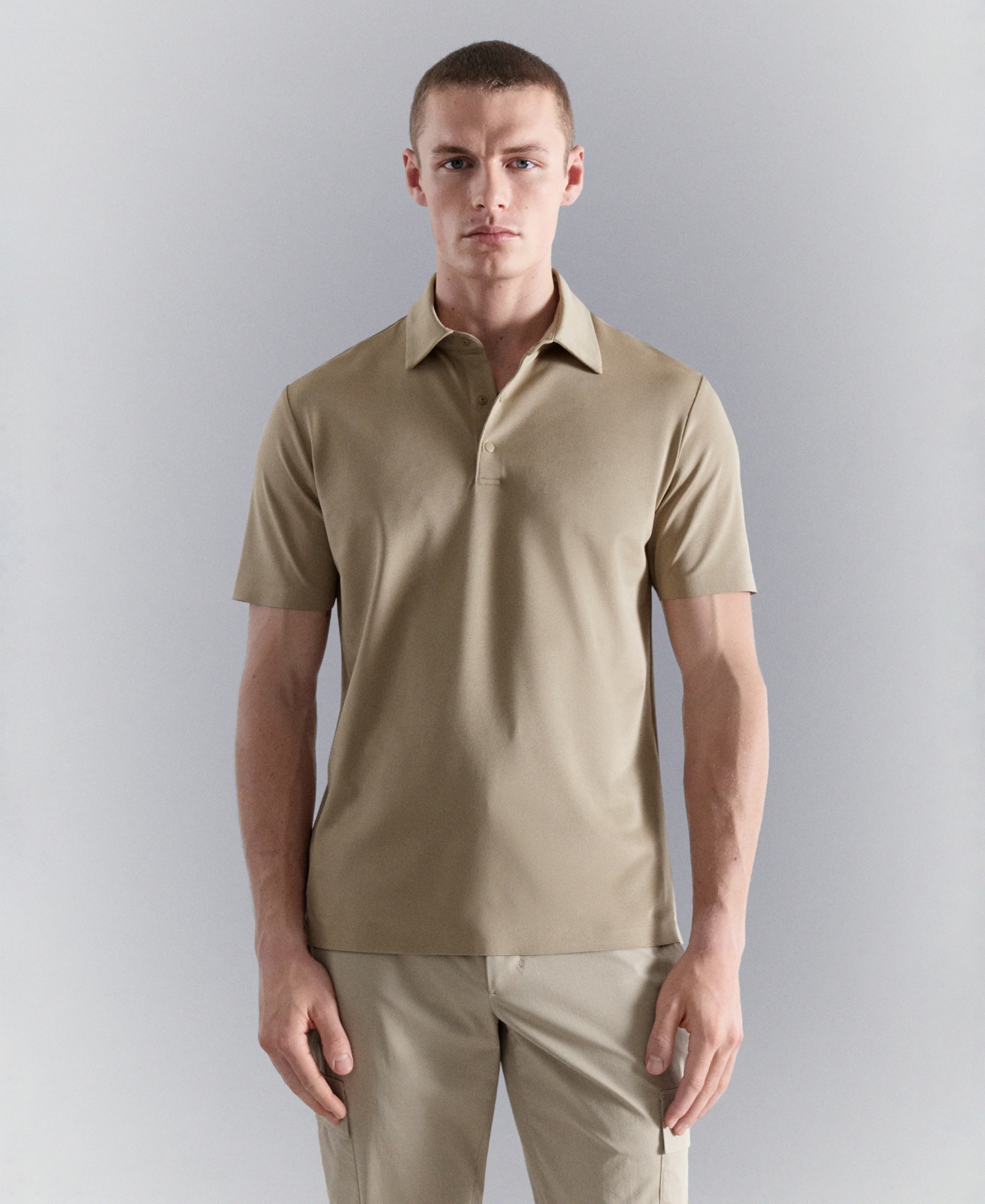 Click here for Mango Mens Coolmax Slim-Fit Polo Shirt - Beige prices