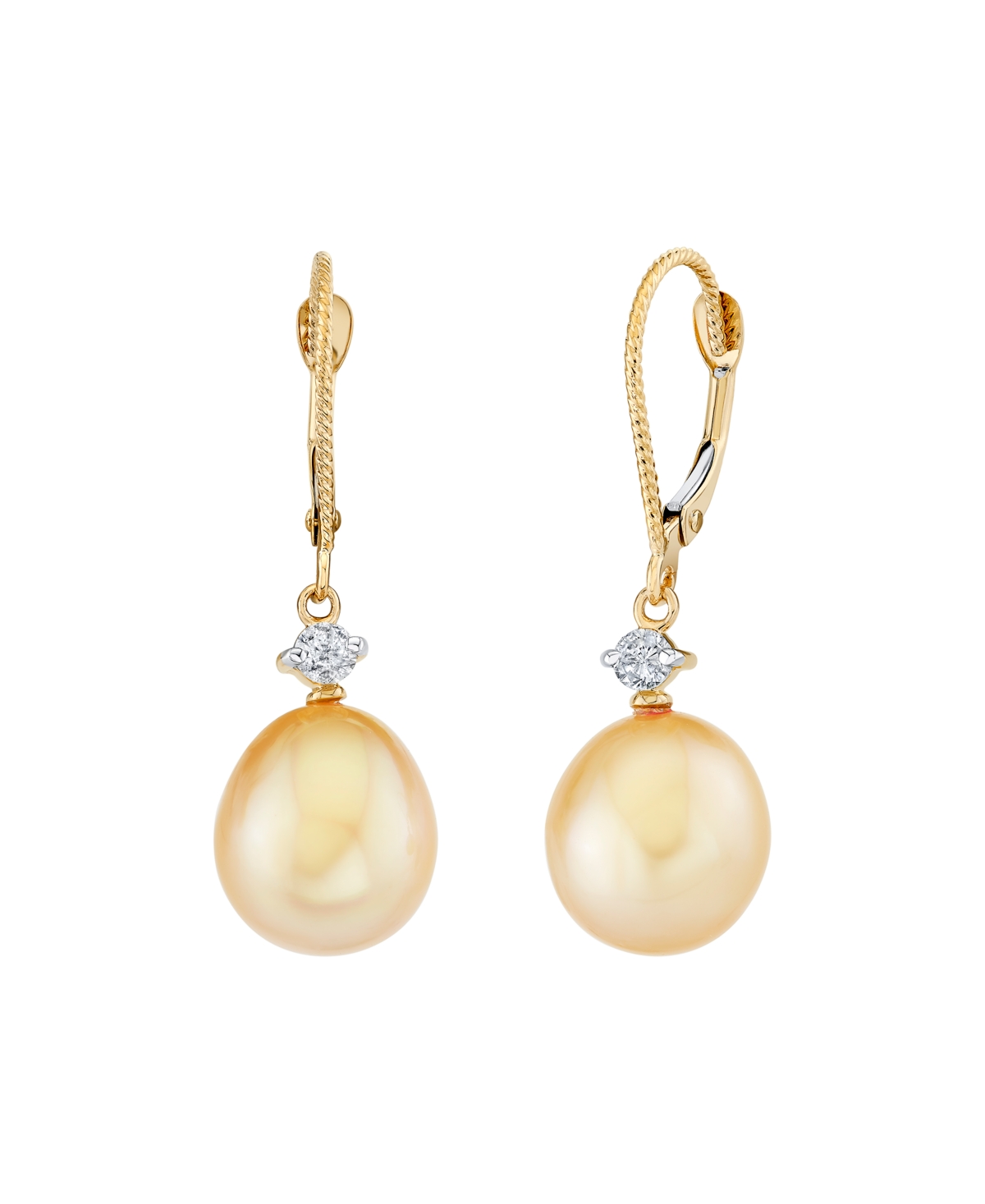 Click here for Macys Cultured Golden South Sea Pearl (9mm) & Diam... prices