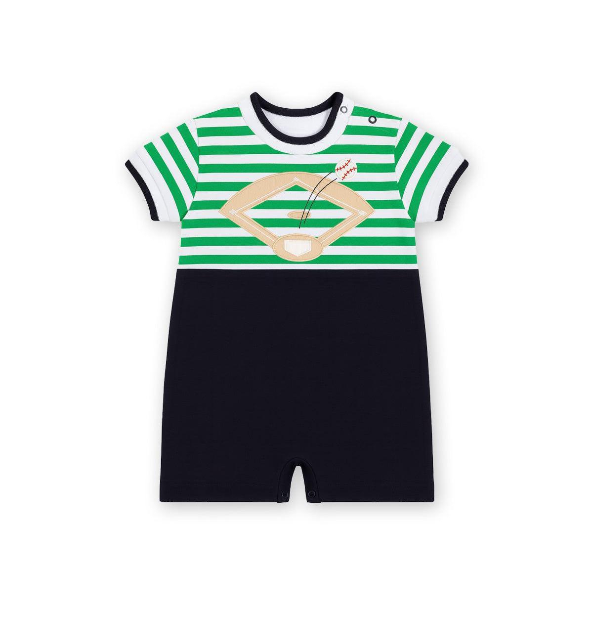 Click here for Florence Eiseman Baby Boys Stripe Knit Shortall Wi... prices