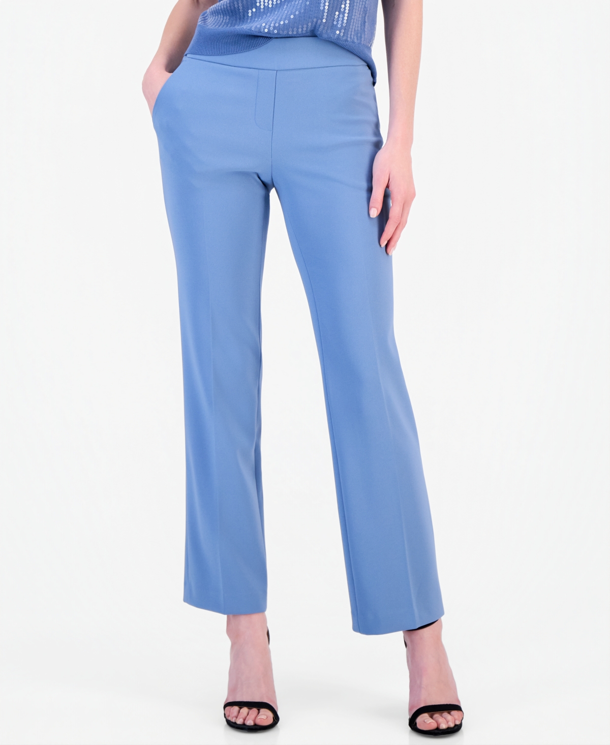Click here for Anne Klein Womens Mid-Rise Straight-Leg Pants - Du... prices