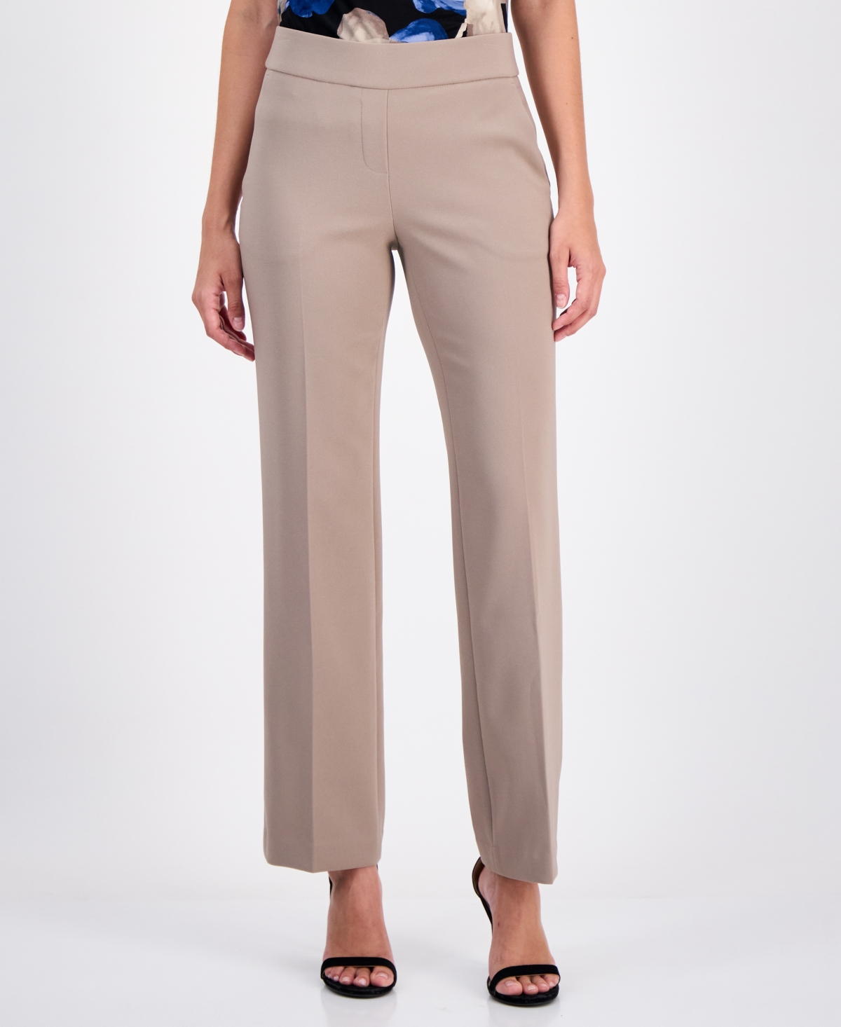 Click here for Anne Klein Womens Mid-Rise Straight-Leg Pants - Na... prices