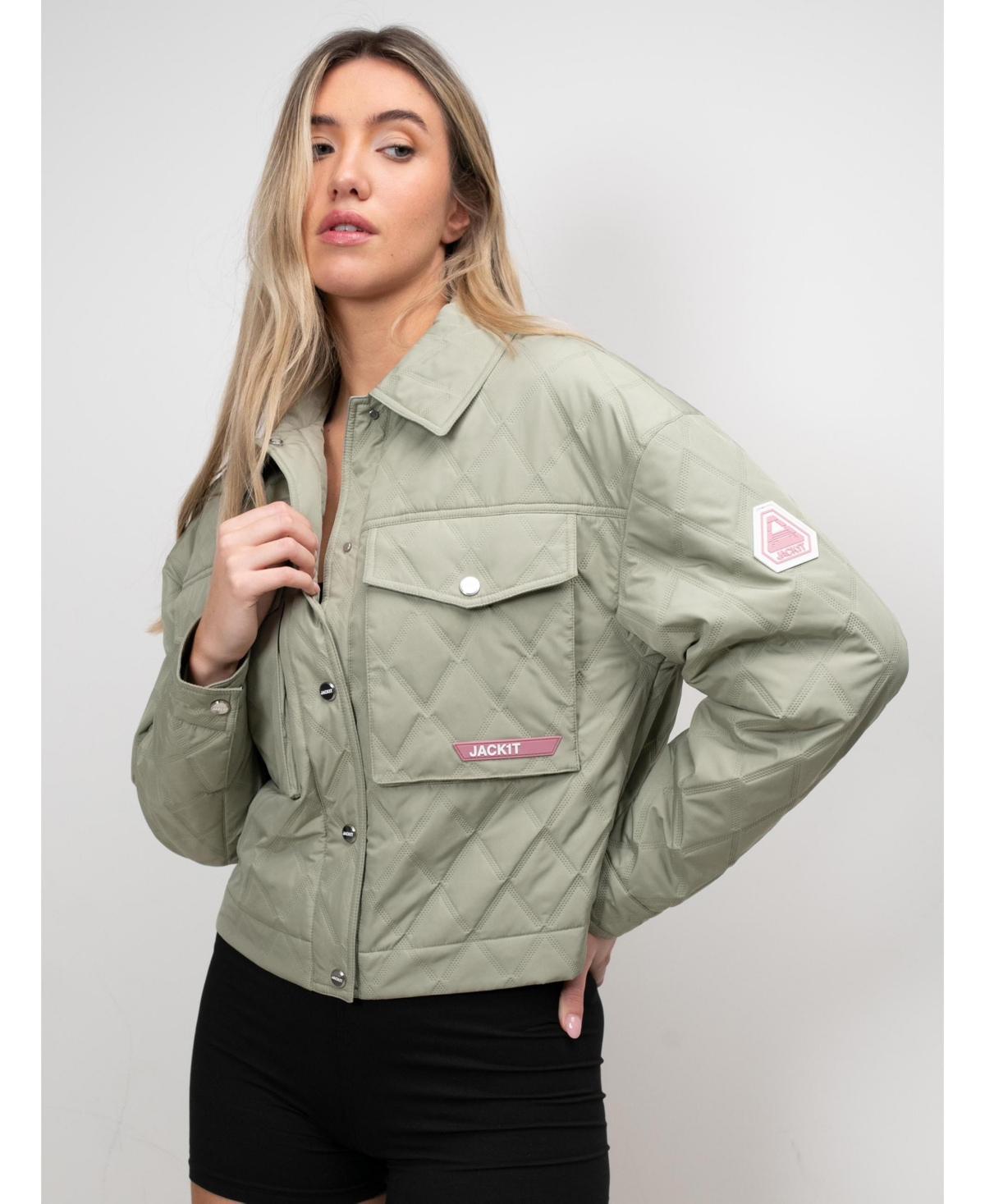 Click here for JACK1T Womens Eden Quilted Shirt Jacket - Sage prices