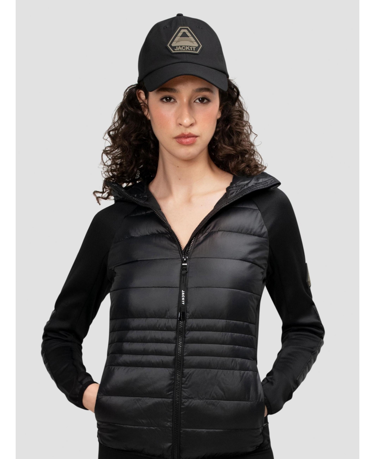 Click here for JACK1T Womens Calypso Hybrid Hooded Jacket - Black prices