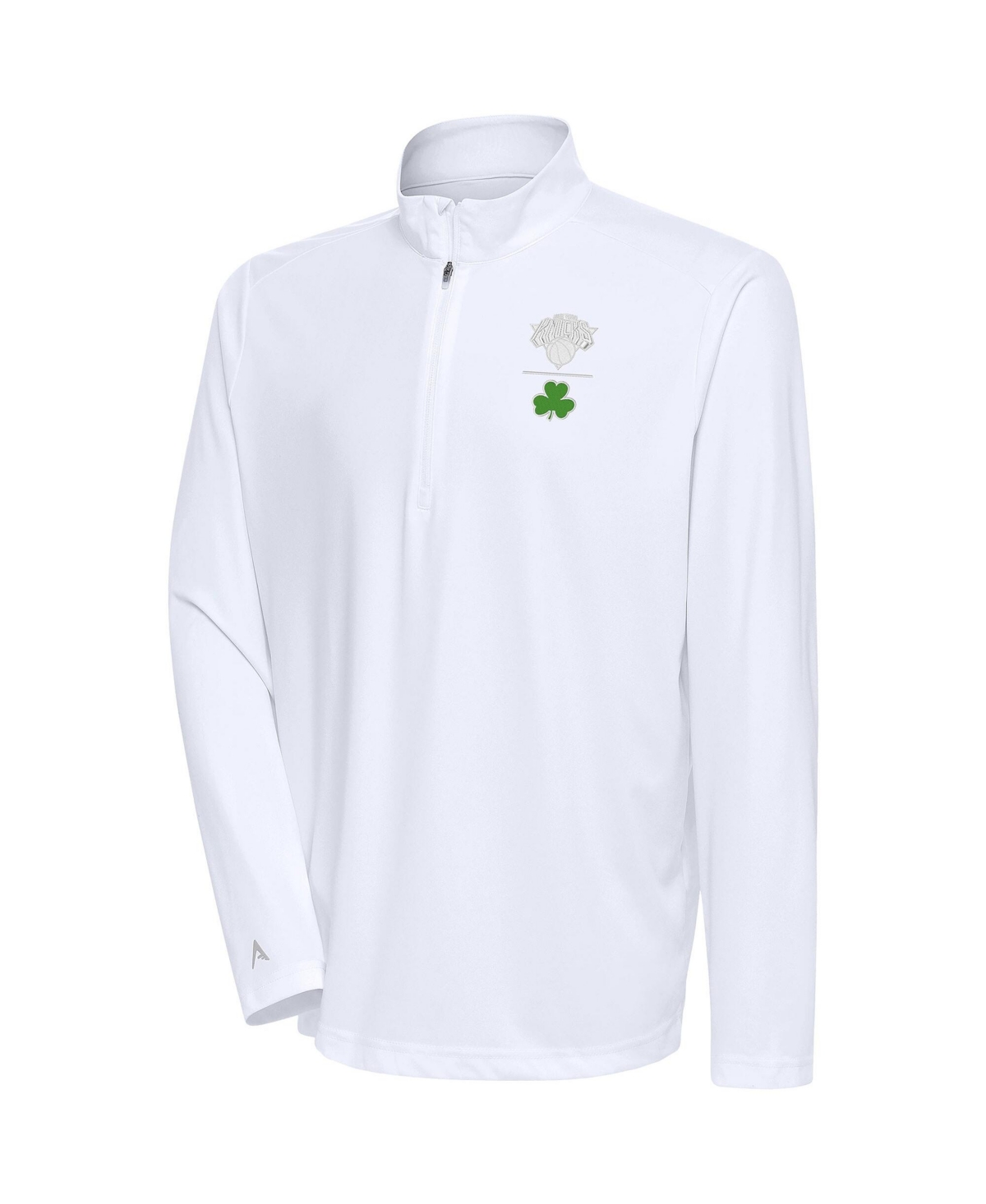Click here for Antigua Mens White New York Knicks Shamrock Tribut... prices