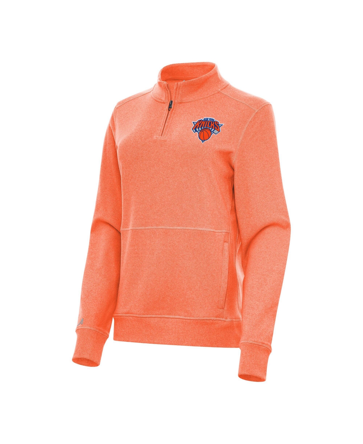 Click here for Antigua Womens Heather Orange New York Knicks Crus... prices
