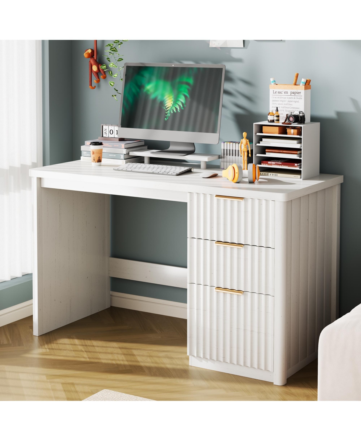 Click here for Vlsrka Computer Desk With File Drawers And Storage... prices