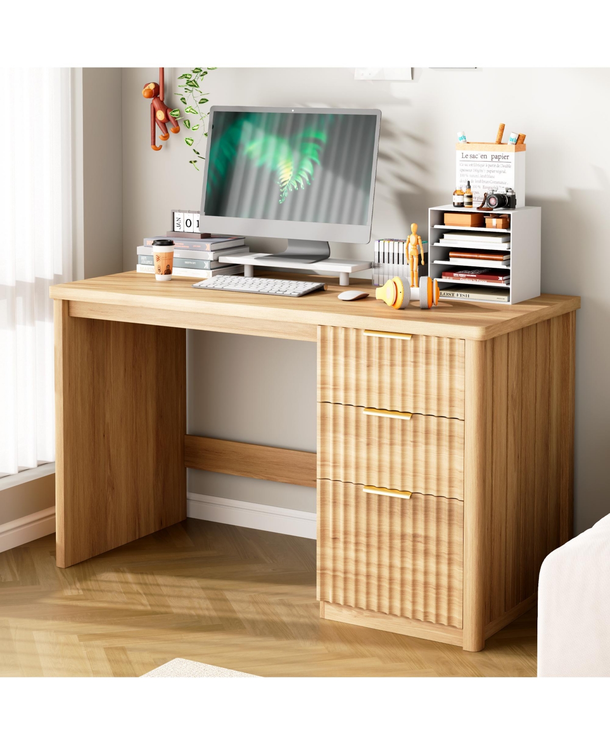 Click here for Vlsrka Computer Desk With File Drawers And Storage... prices