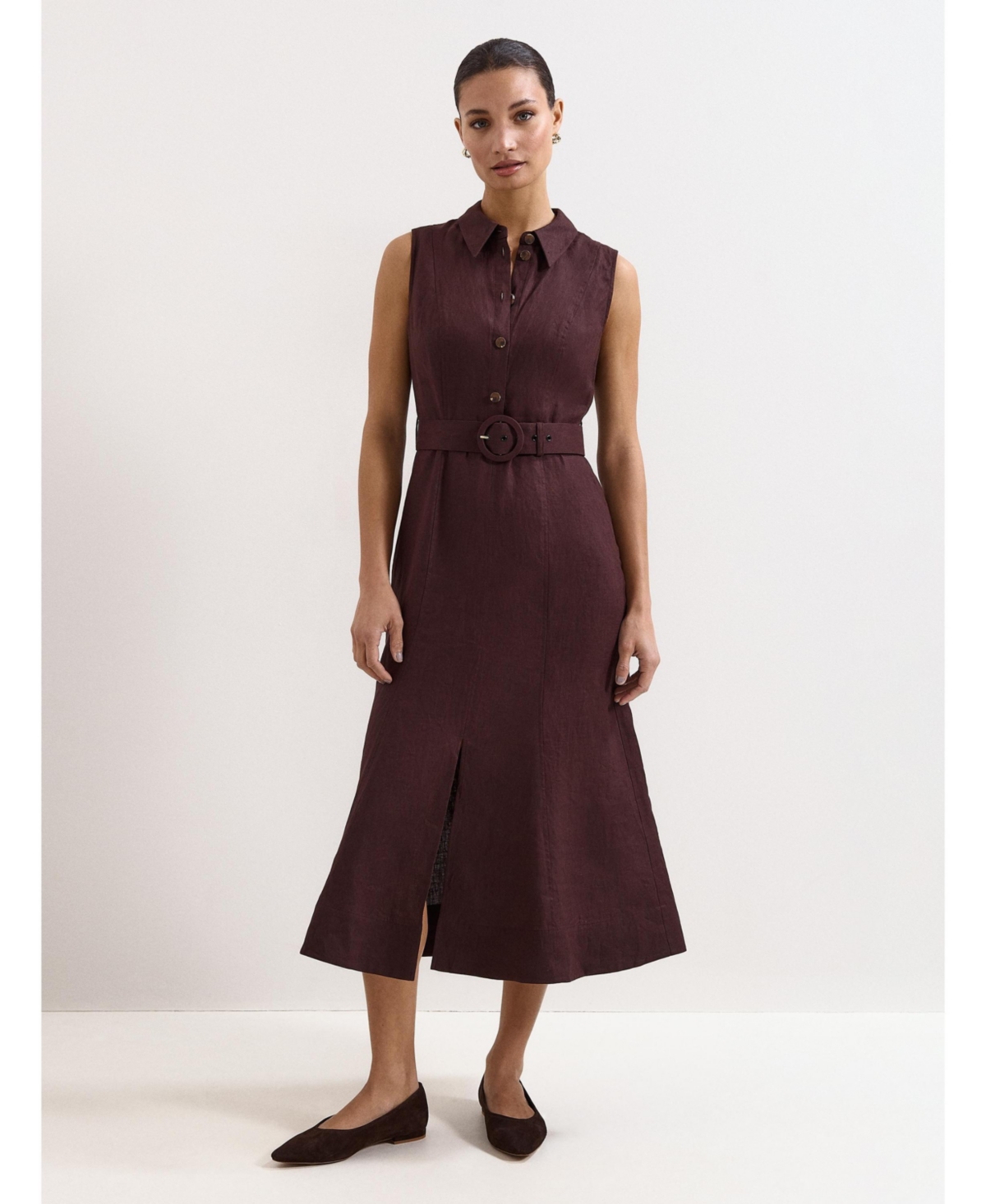 Click here for Phase Eight Womens Elspeth Linen Shirt Midi Dress... prices