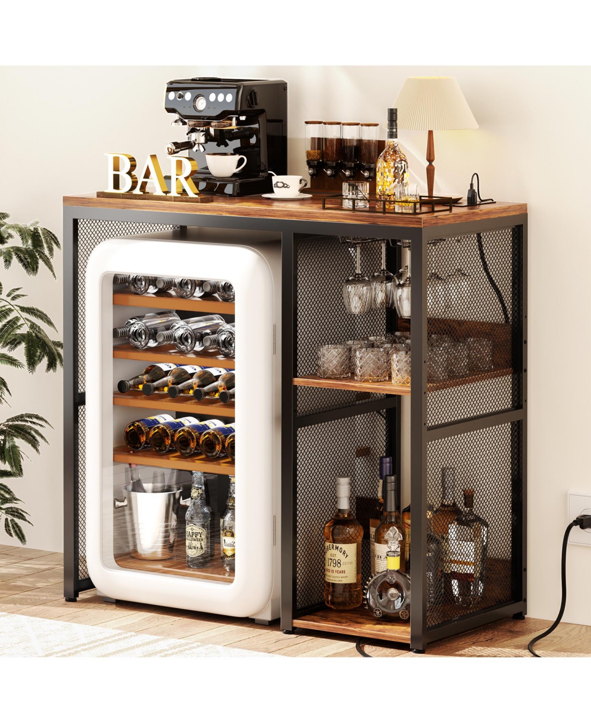 Click here for Aheaplus Coffee Bar Cabinet with Mini Fridge Space... prices