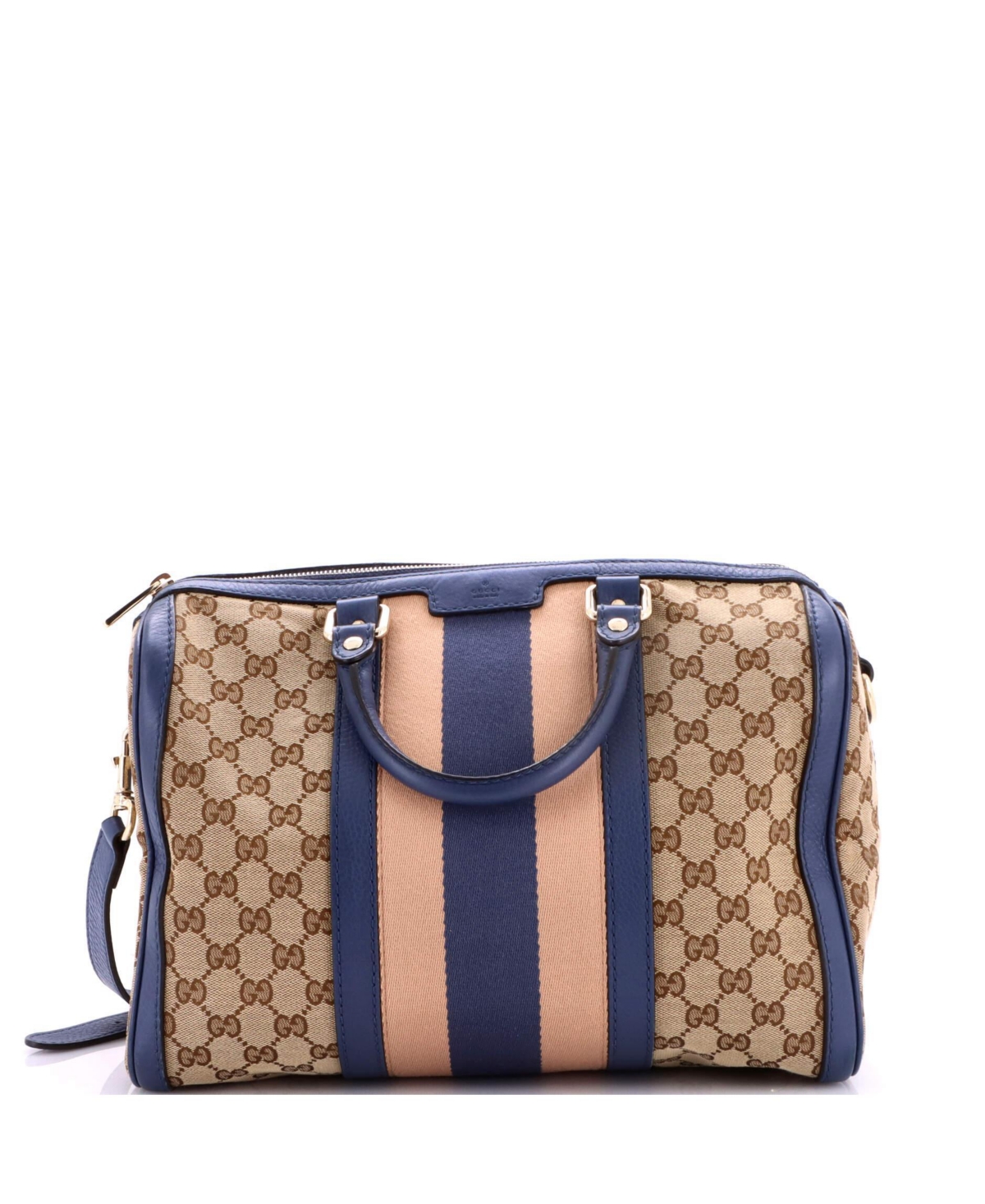 Click here for Pre-Owned Gucci Medium Vintage Web Boston Bag Gg C... prices