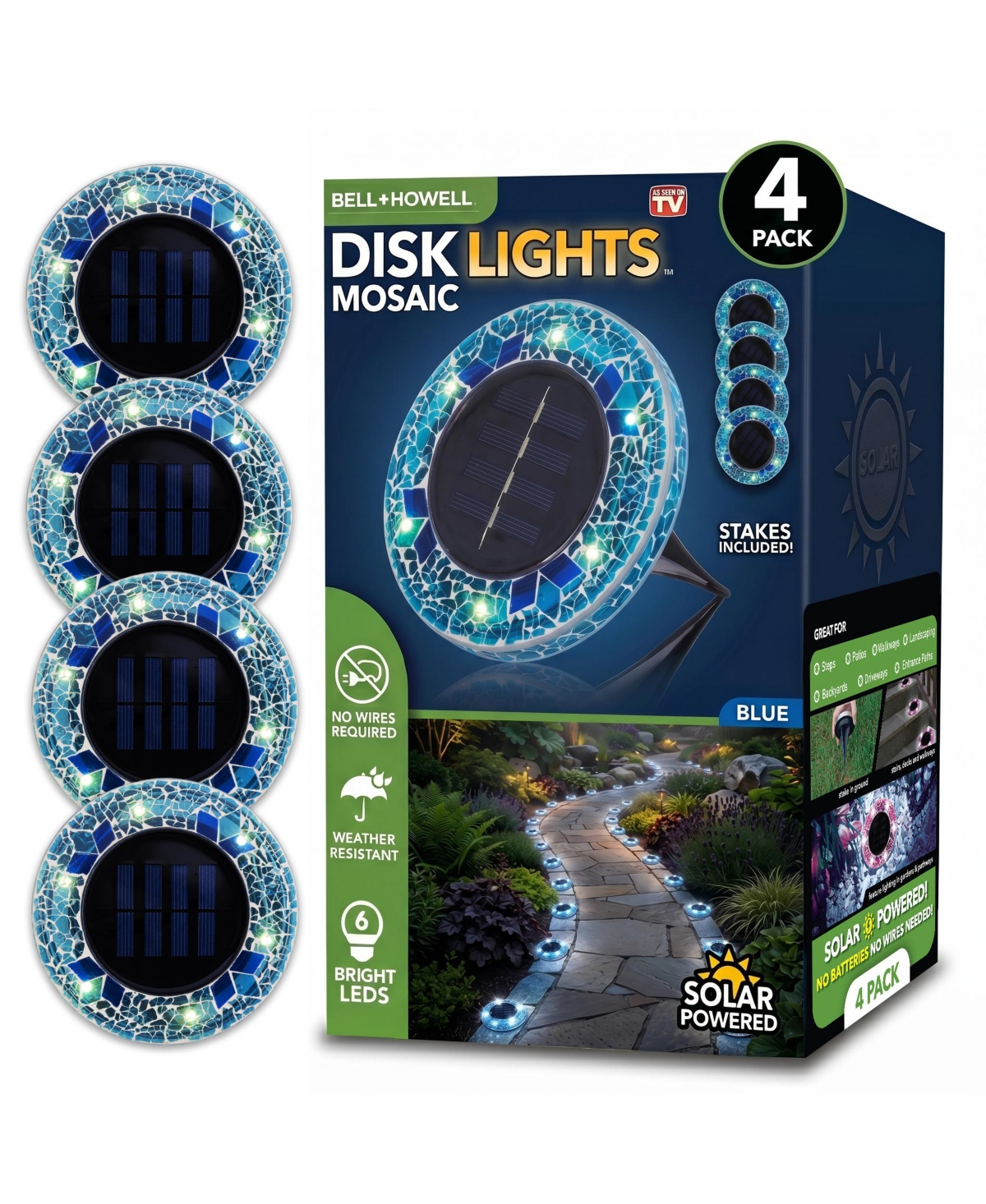 Click here for Bell + Howell Mosaic Disk Lights Solar Powered 6 L... prices