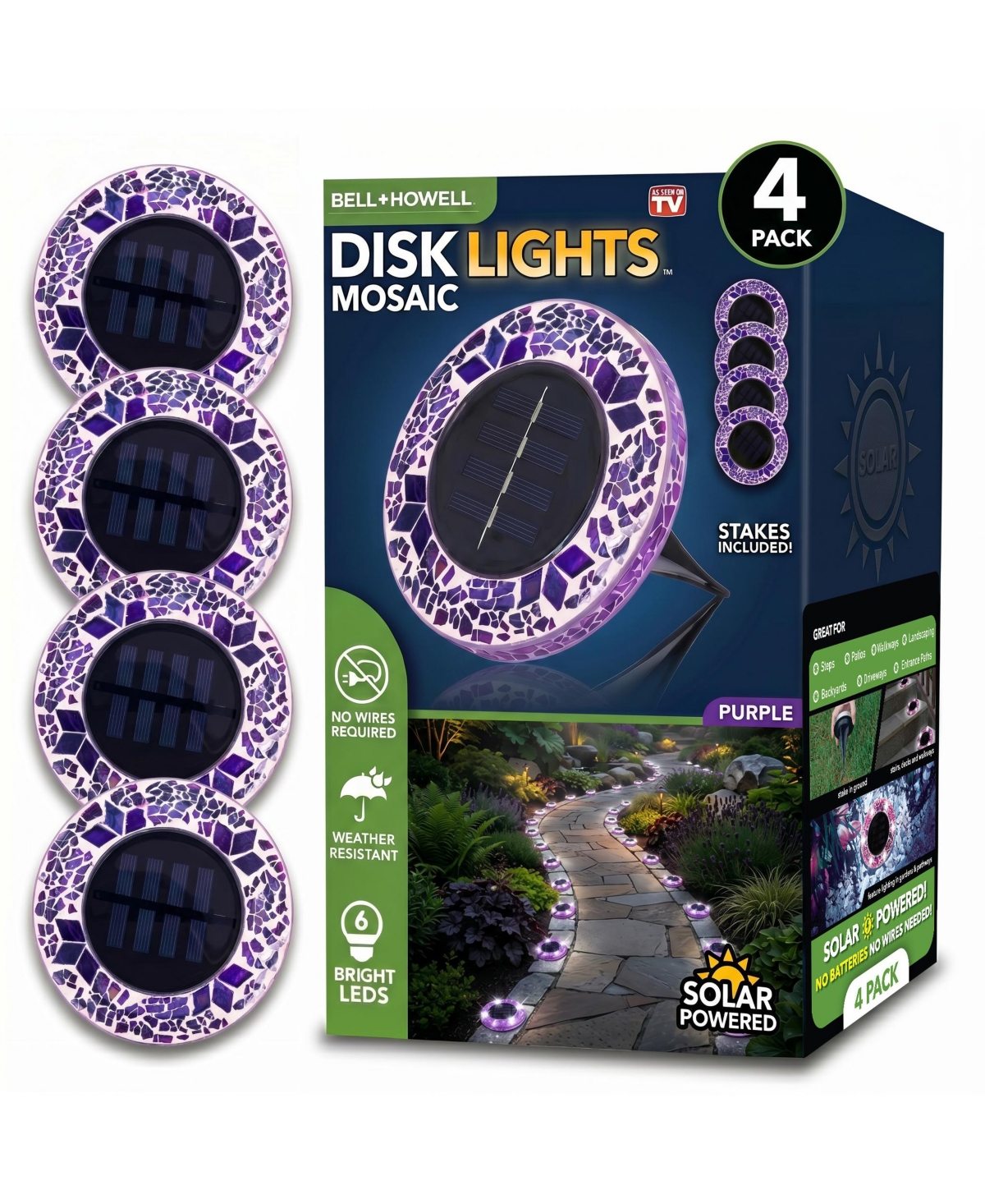 Click here for Bell + Howell Mosaic Disk Lights Solar Powered 6 L... prices