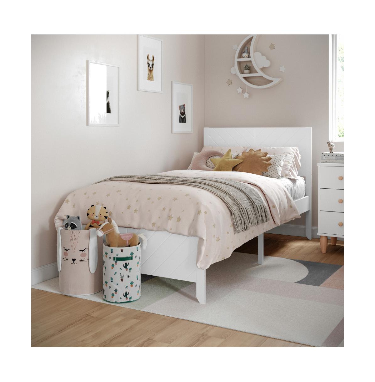 Click here for Buzz & Bloom Platform Bed Frame with Chevron Headb... prices