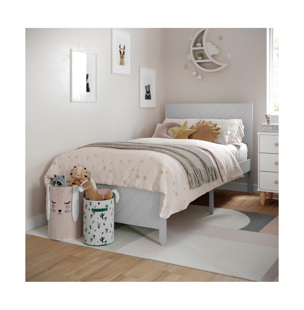Click here for Buzz & Bloom Platform Bed Frame with Chevron Headb... prices
