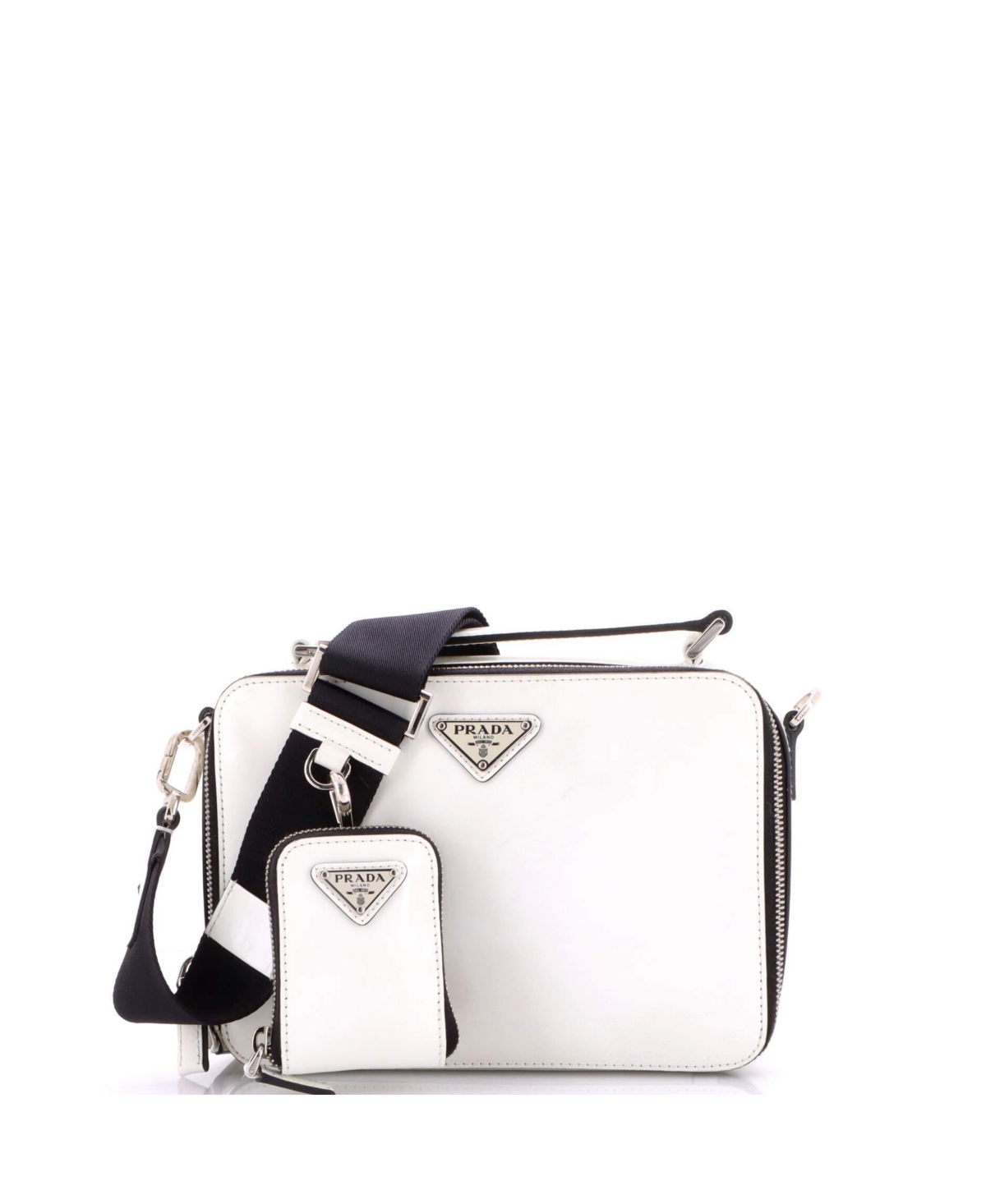 Click here for Pre-Owned Prada Small Brique Crossbody Bag Brushed... prices