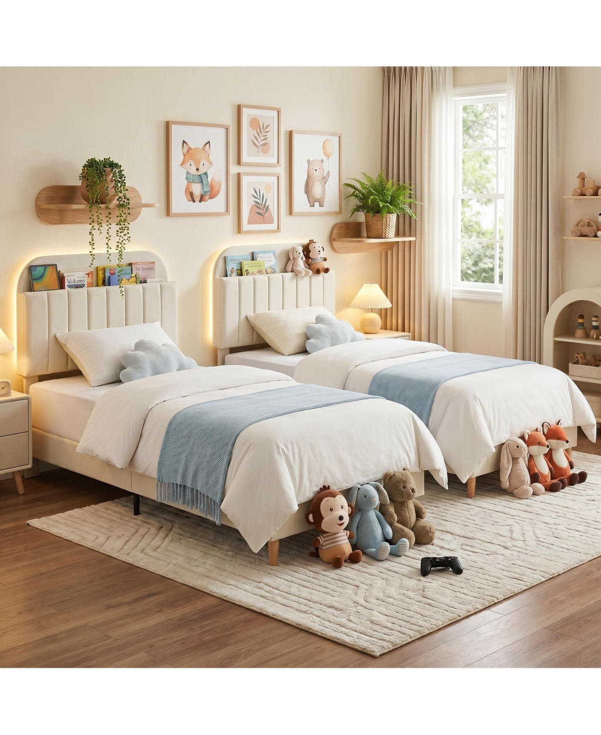 Click here for homfan 2Piece Twin Bed Frames  Platform Bed with B... prices