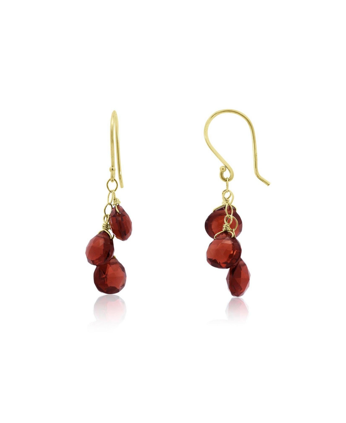 Click here for The Lovery Garnet Bead Dangle Earrings 14K Gold -... prices