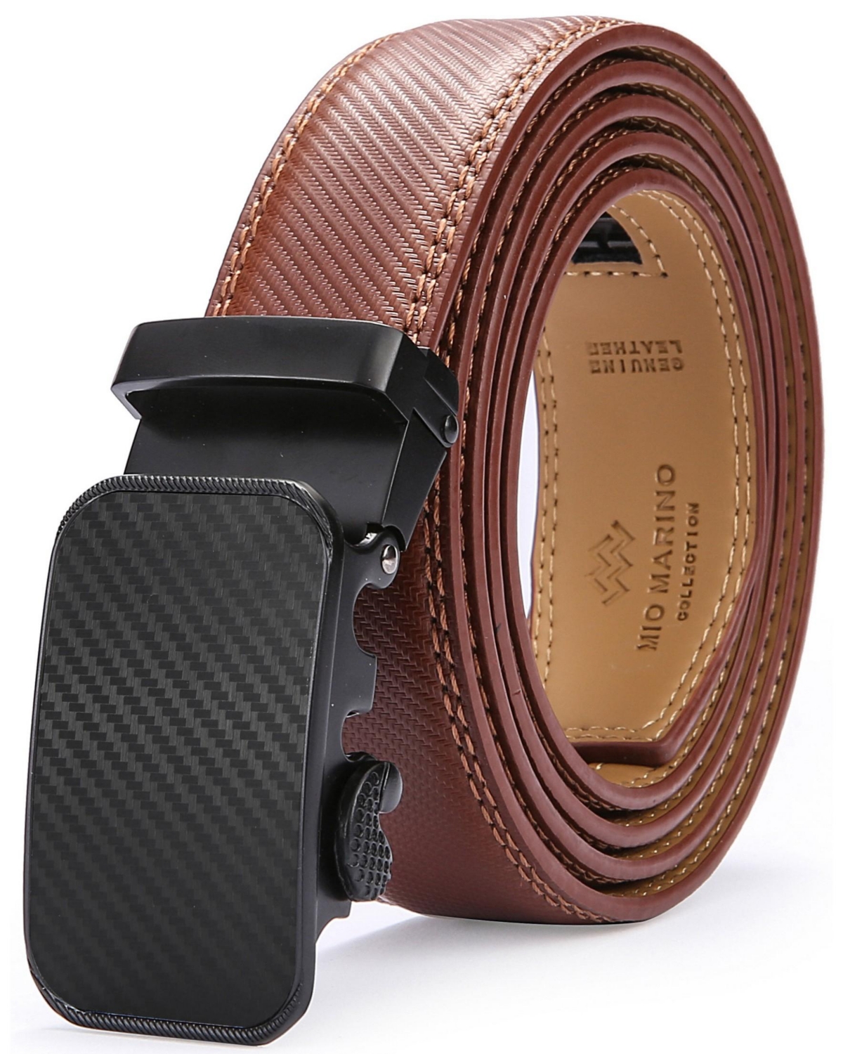 Click here for Mio Marino Mens Designer Ratchet Belts - Hickory prices