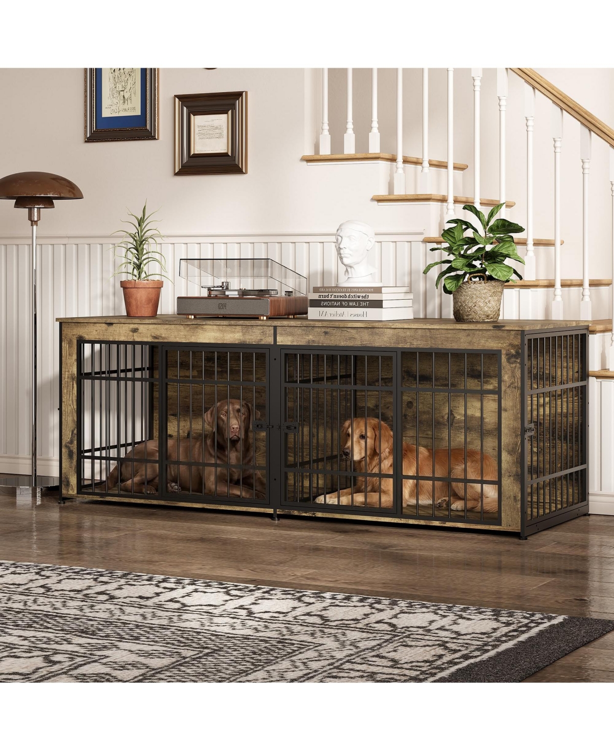 Click here for Gaomon Wooden Dog Crate Furniture 4 Doors with Sto... prices