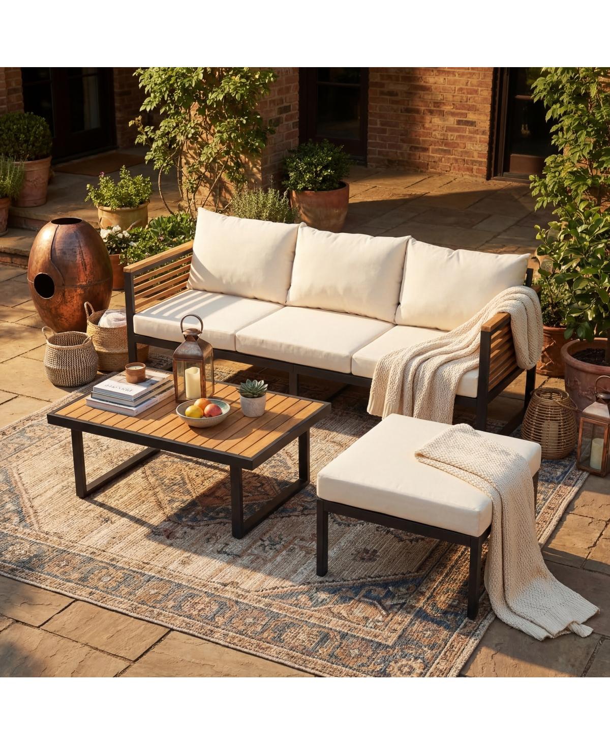 Click here for Streamdale Furniture Outdoor 3-piece Acacia Wood a... prices