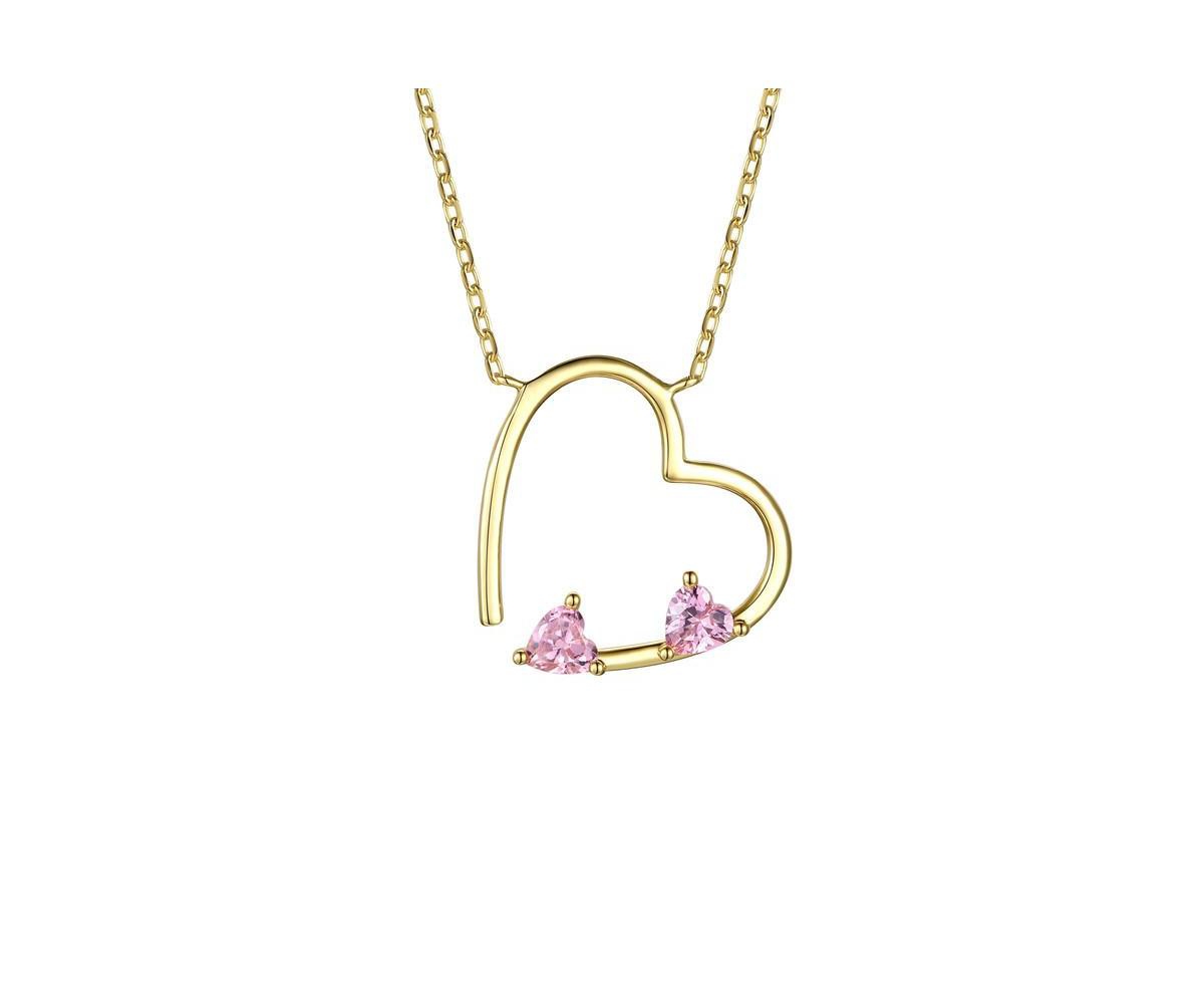 Click here for Genevive Timeless 14k Gold Plated Cz Open Heart La... prices