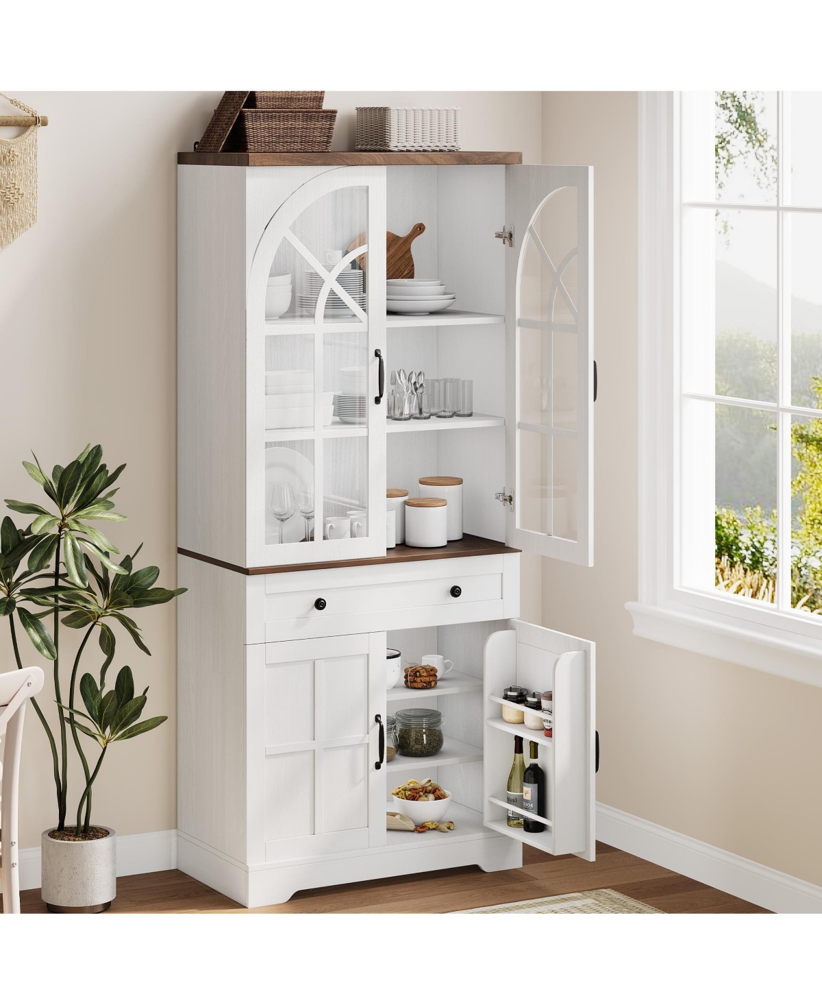 Click here for gaomon Tall Storage Cabinet with Arch Doors  Adjus... prices