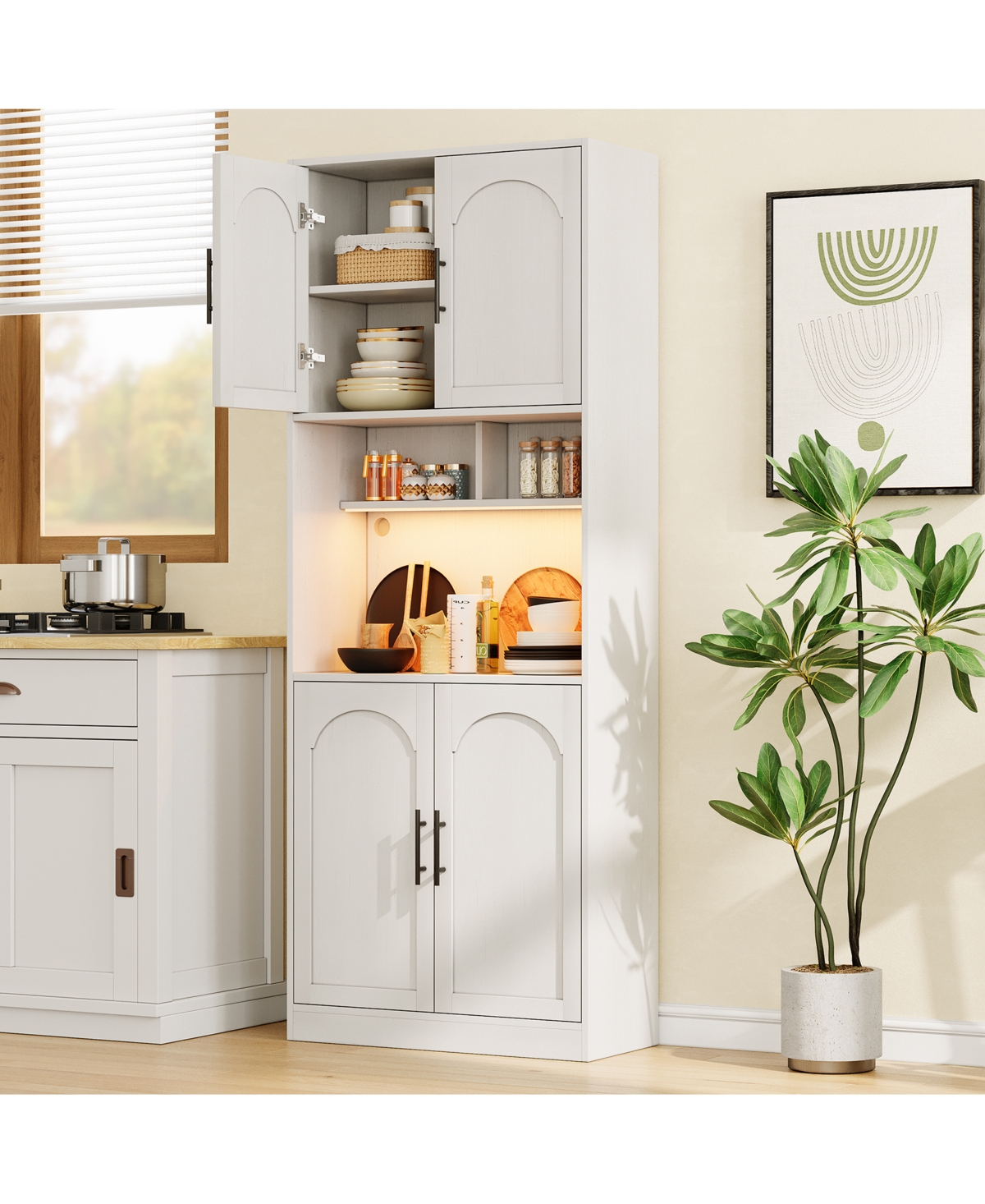 Click here for homfan 71 Tall Pantry Cabinet with Led Lights â... prices