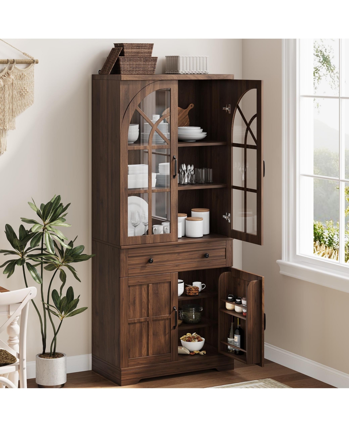 Click here for gaomon Tall Storage Cabinet with Arch Doors  Adjus... prices