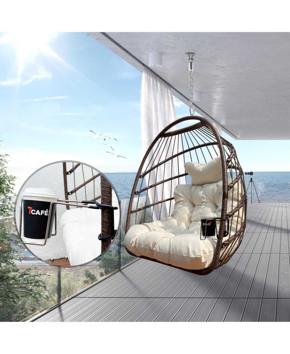 Click here for Streamdale Uv-Resistant Hanging Hammock Chair with... prices