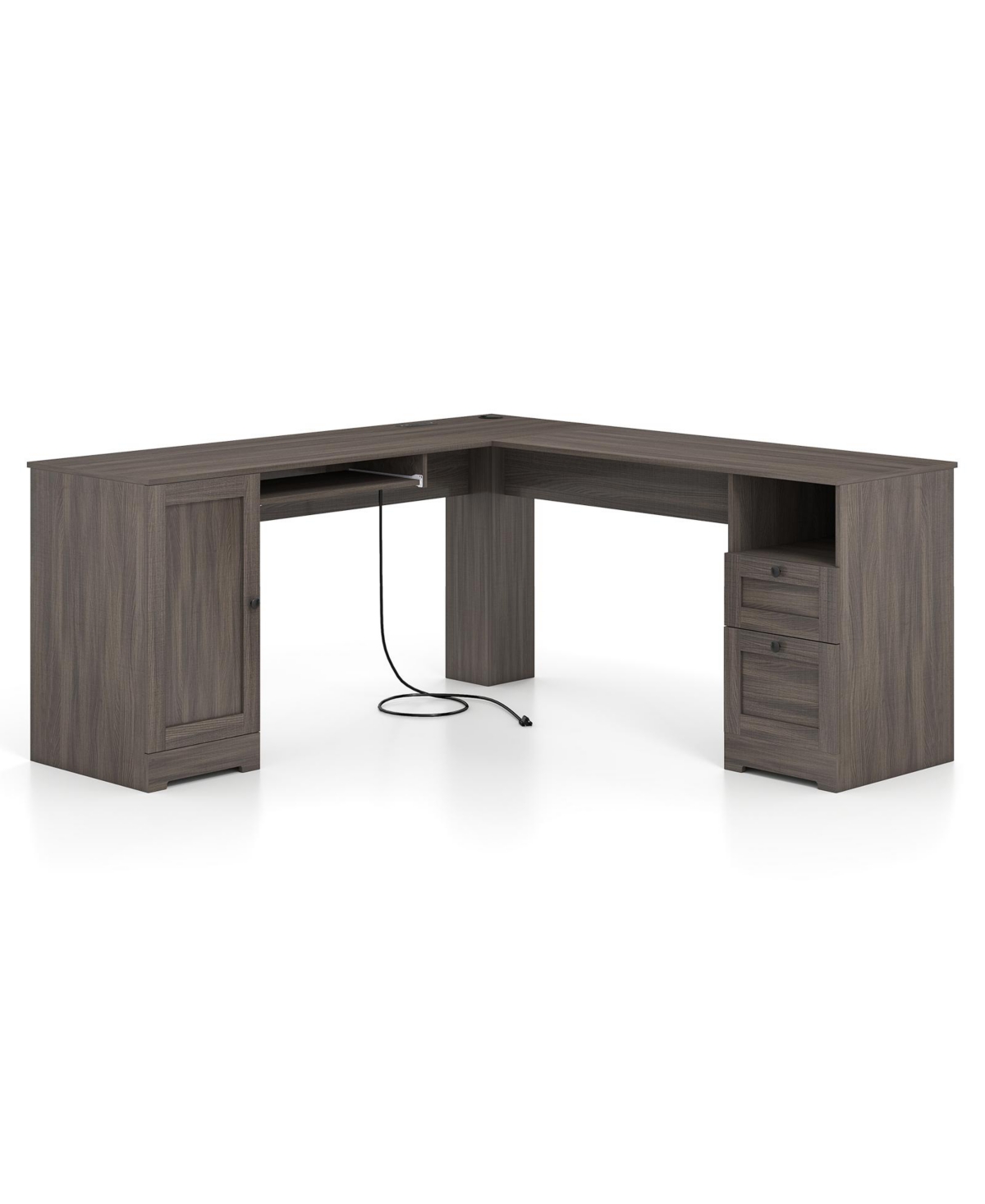 Click here for Slickblue 66 Inch L Shaped Computer Desk with Buil... prices