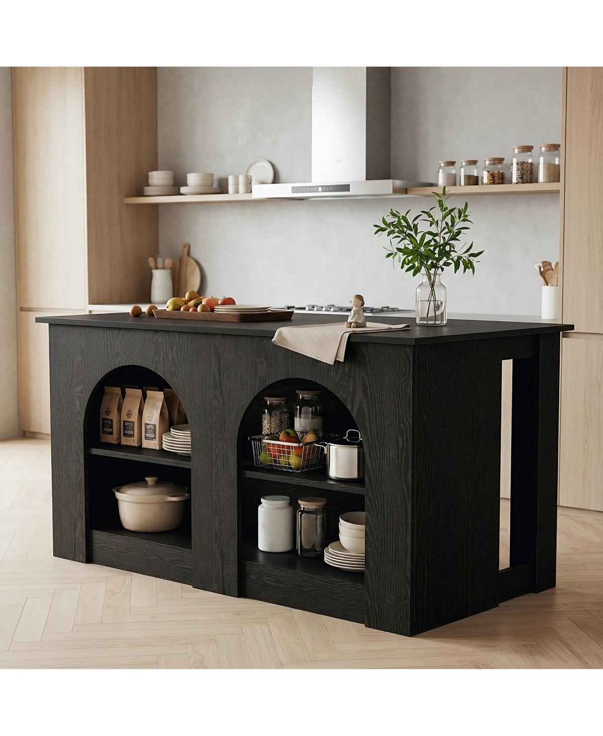 Click here for Tribesigns 55.12 Kitchen Island with 2-Tier Storag... prices