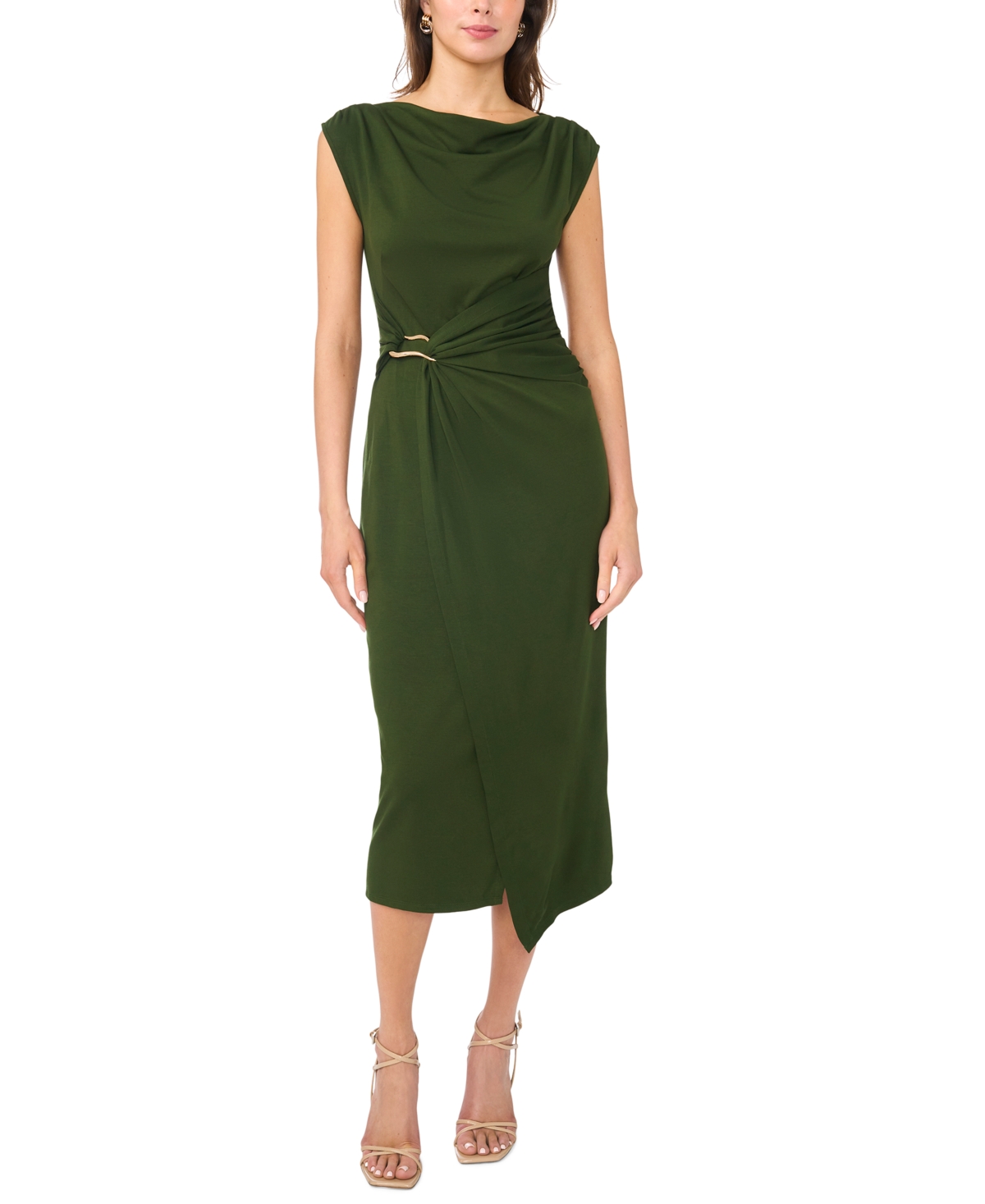 Click here for Msk Womens Sleeveless Boat-Neck Ponte-Knot Wrap Mi... prices