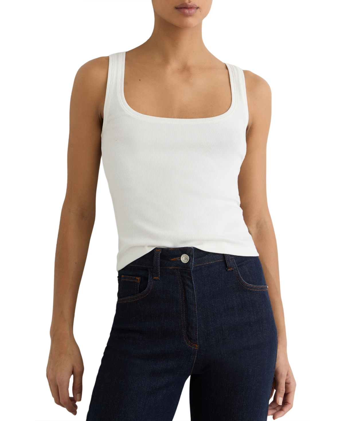 Click here for Reiss Womens Riva Pullover Vest - White prices