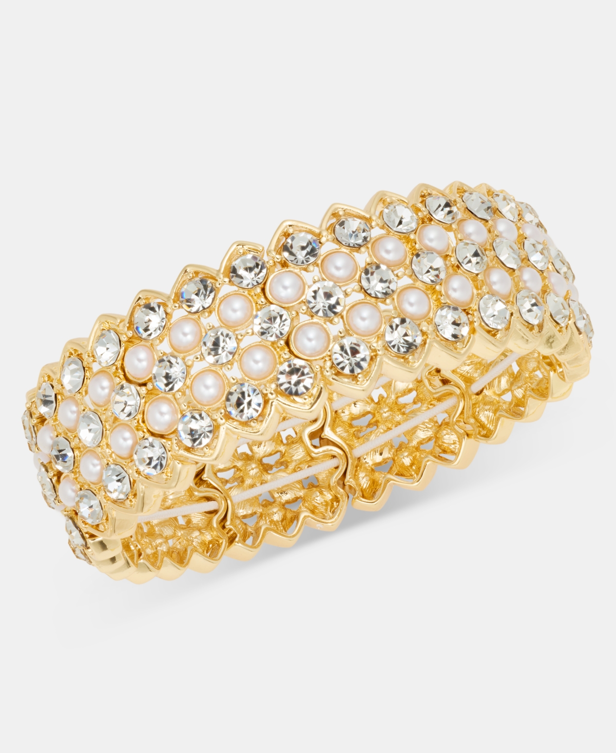 Click here for Charter Club Faux Pearl and Glass Stretch Bracelet... prices