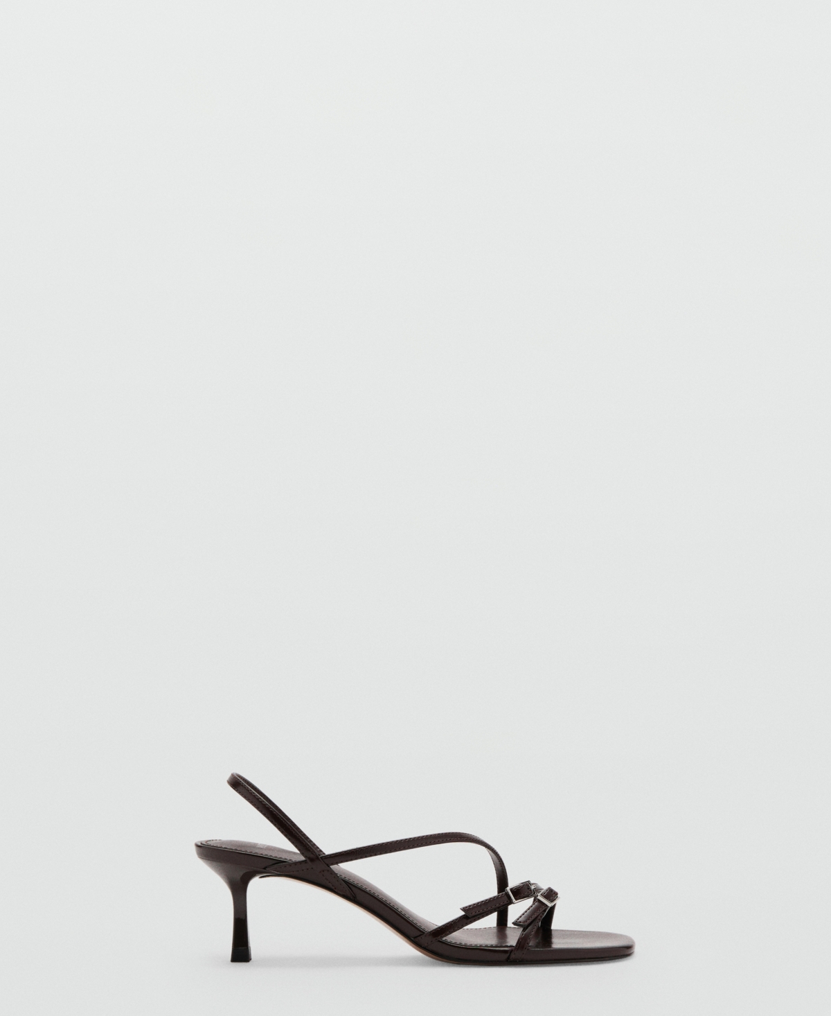 Click here for Mango Womens Straps Kitten Heel Sandals - Chocolat... prices