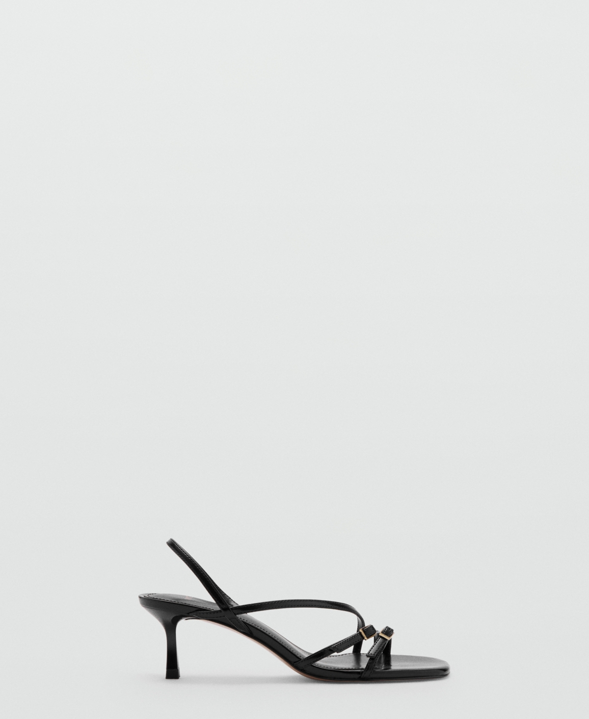 Click here for Mango Womens Straps Kitten Heel Sandals - Black prices