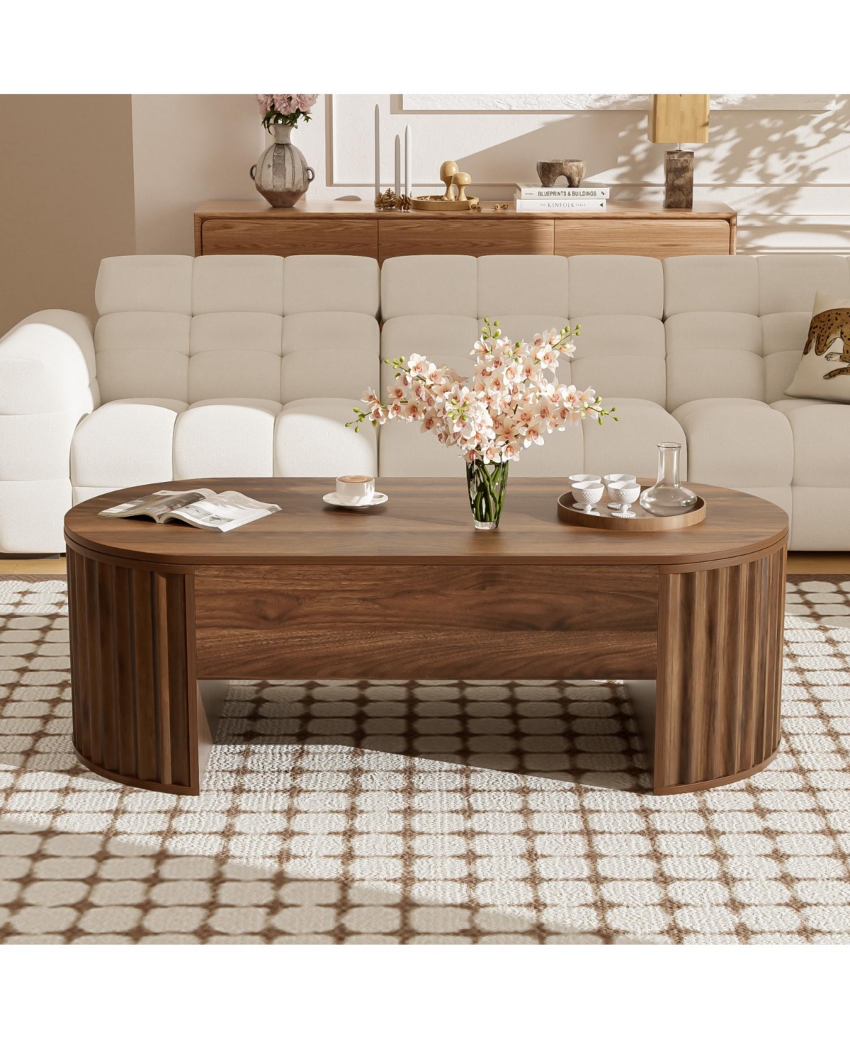 Click here for Rainsken 47.2 Lift Top Oval Coffee Table with Hidd... prices