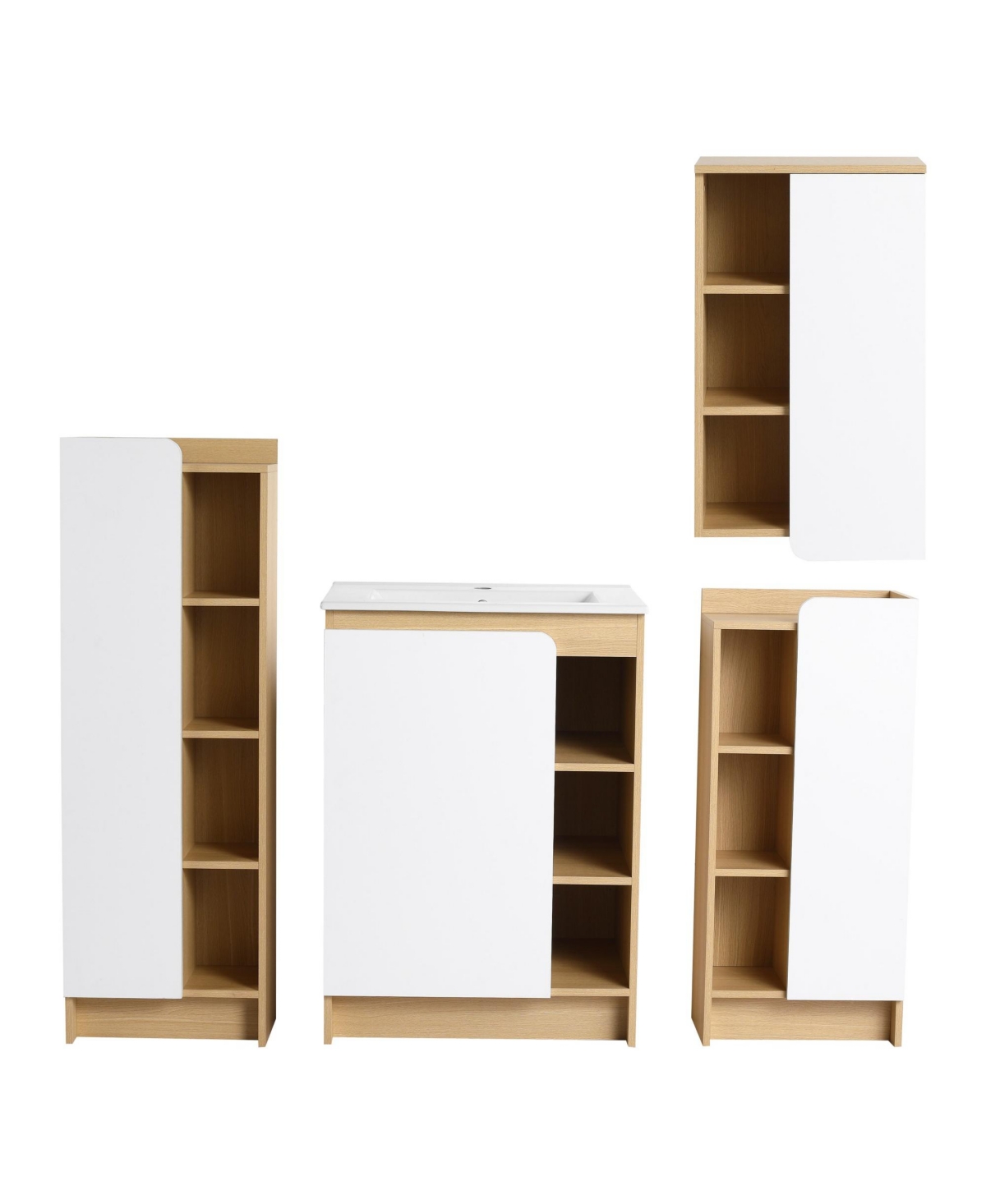 Click here for Phying 4 Piece Light Oak Bathroom Vanity Set Thin... prices