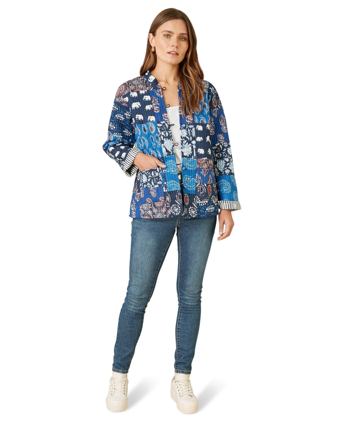 Click here for Yumi Womens Patchwork Reversible Quilted Jacket -... prices