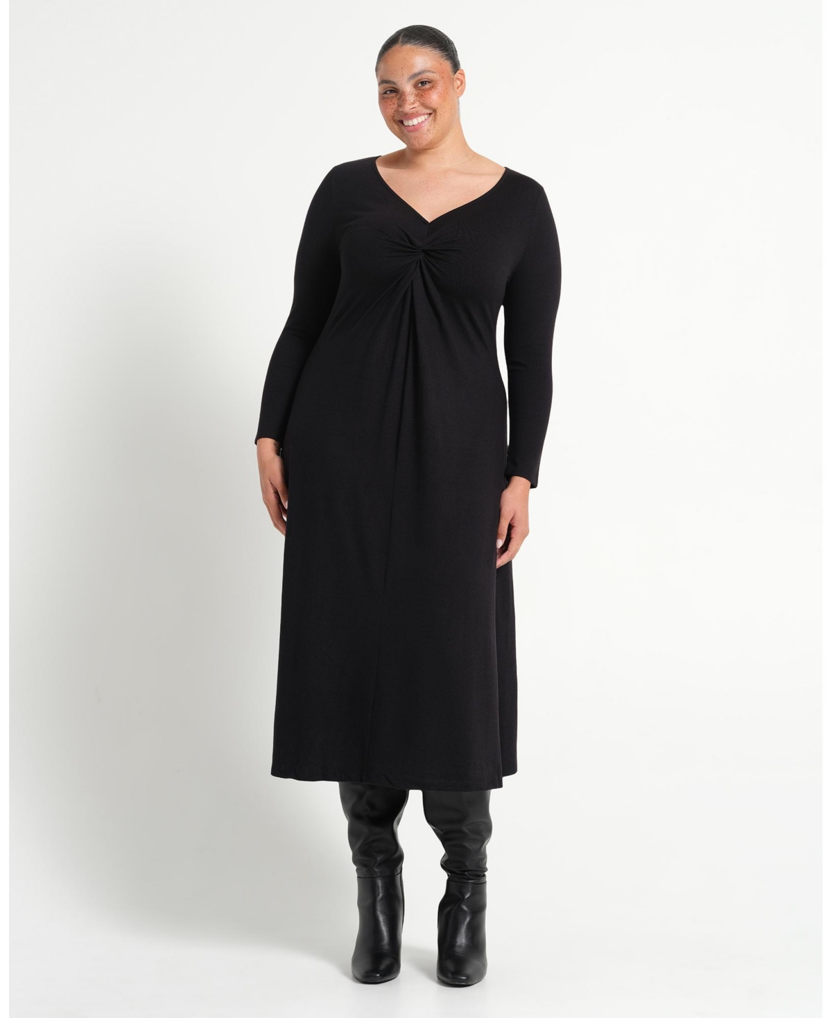 Click here for Estelle Plus Size Equinox Dress - Black prices