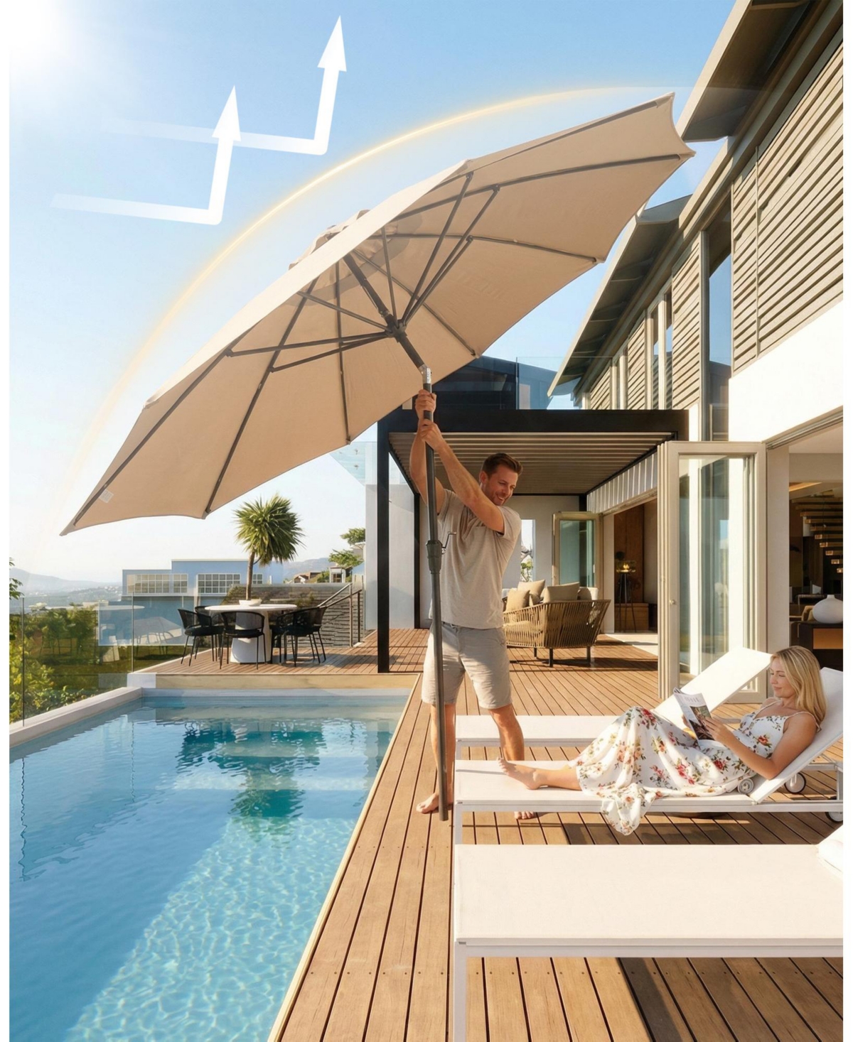 Click here for homfan 10FT Patio Market Umbrella with Crank and T... prices