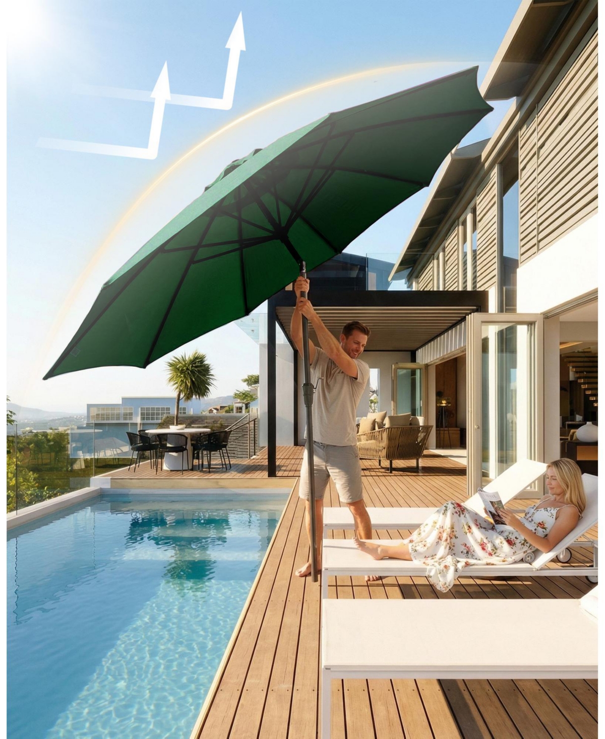 Click here for homfan 10FT Patio Market Umbrella with Crank and T... prices