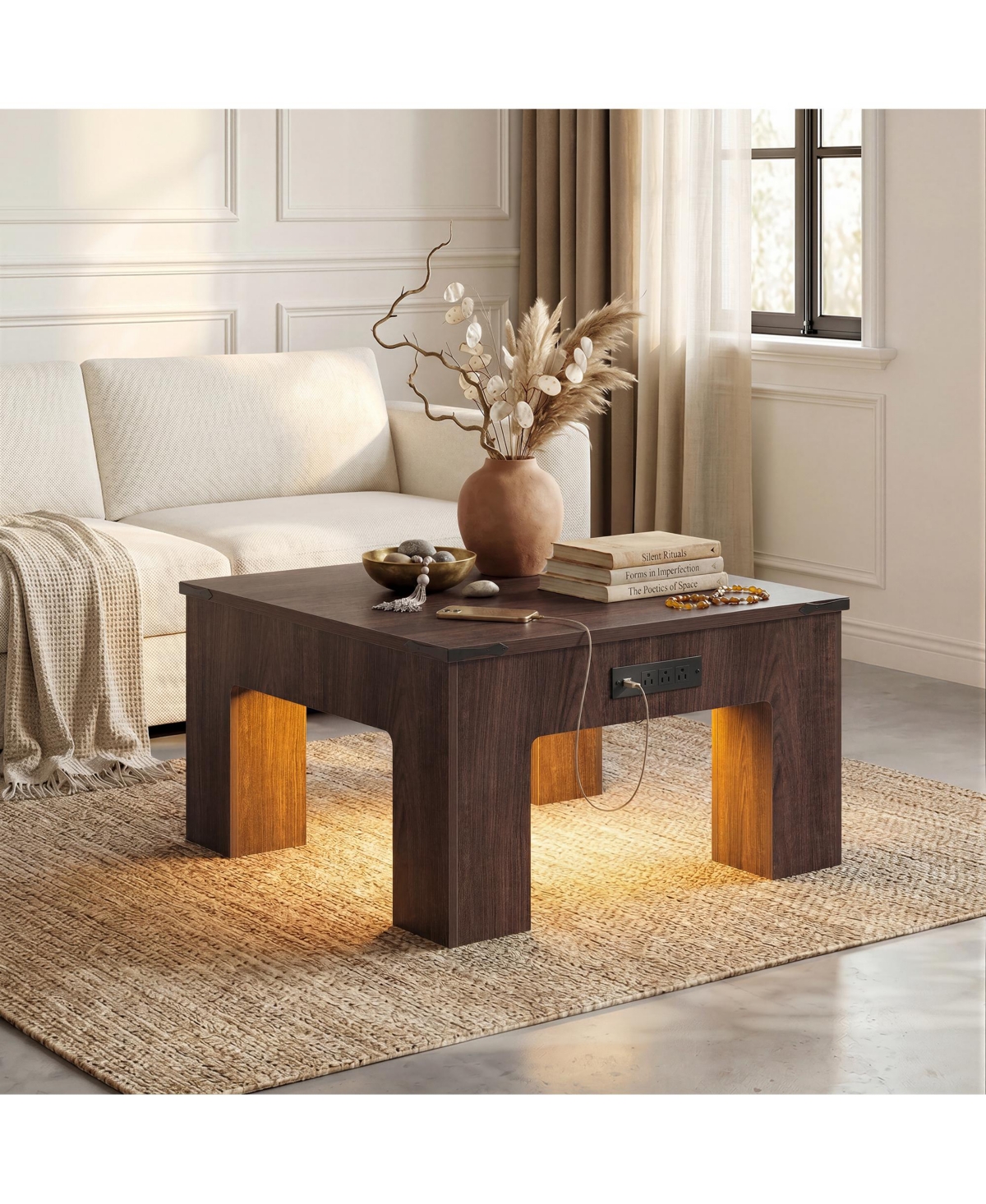 Click here for Aheaplus Wooden Coffee Table with Rgb Led Light  C... prices