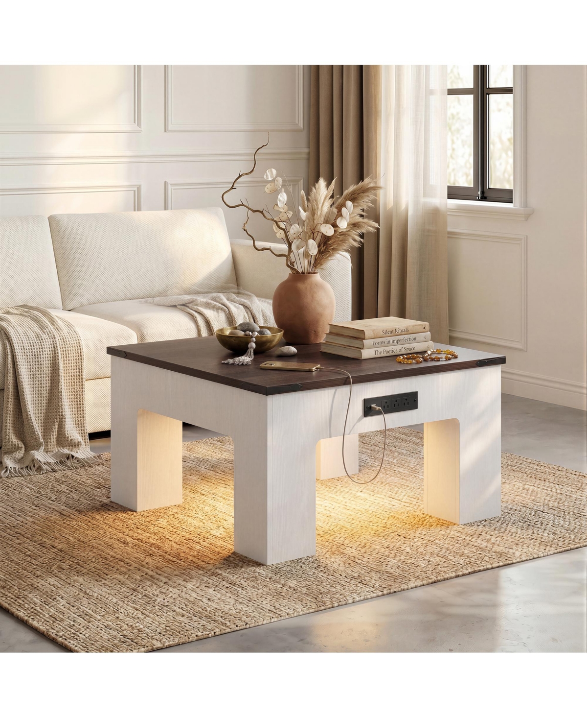 Click here for Aheaplus Wooden Coffee Table with Rgb Led Light  C... prices
