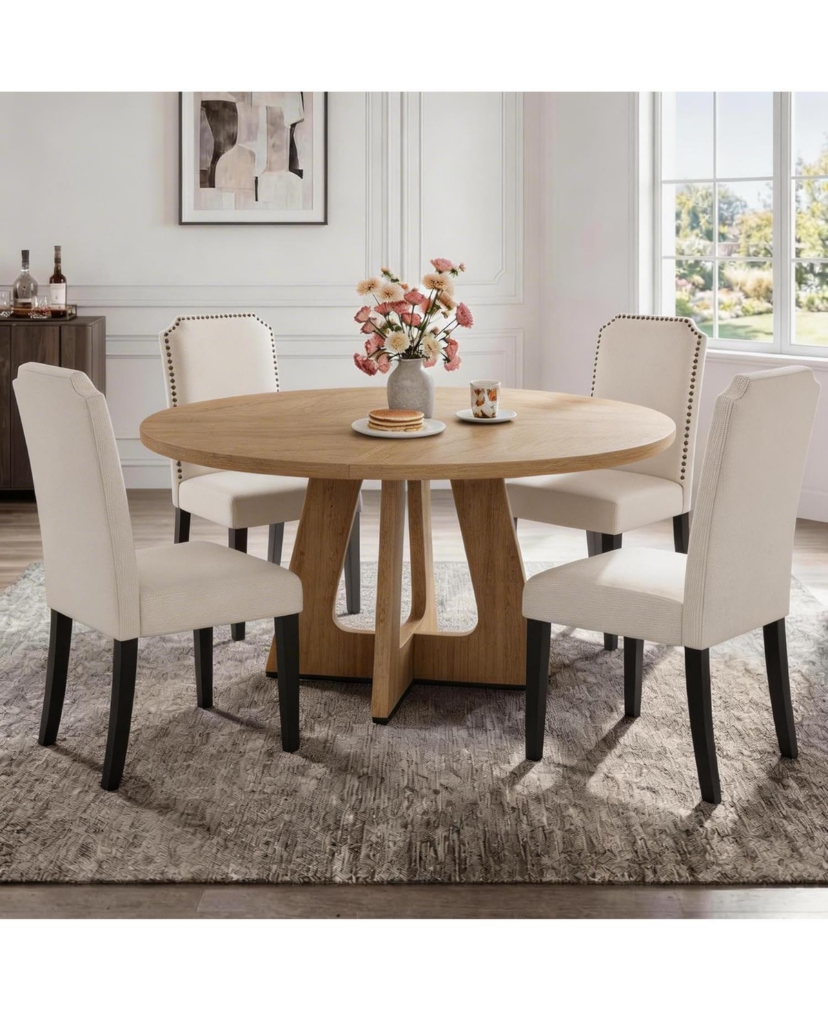 Click here for homfan 5-Piece Round Dining Table Set with 4 Chair... prices