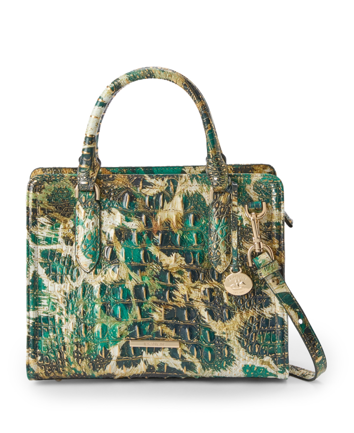 Click here for Brahmin Cami Small Leather Satchel Bag - Roaring M... prices